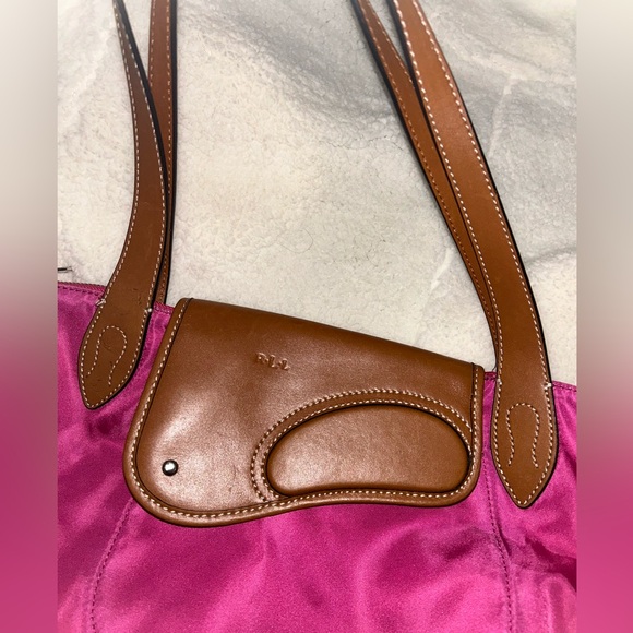 Ralph Lauren | Bags | Lauren Ralph Lauren Wooten Nylon And Leather Tote ...